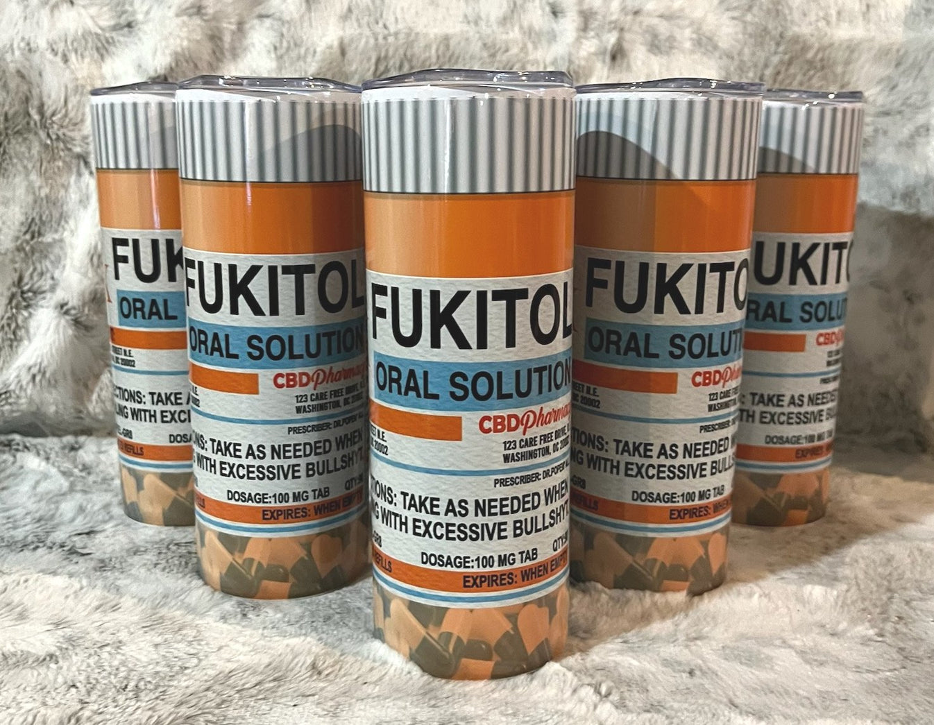 Fukitol Pill Bottle Tumbler – Natalie's Custom Gifts